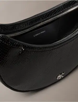 Calvin Klein Hardware Monogram Crescent Shoulder Bag