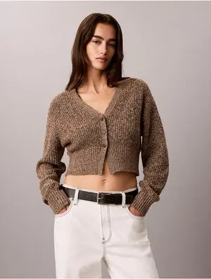 Calvin Klein Wool Blend Mouline Cardigan