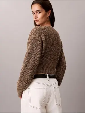 Calvin Klein Wool Blend Mouline Cardigan