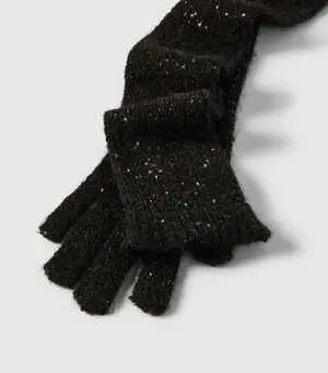 Brunello Cucinelli Embellished Knitted Gloves