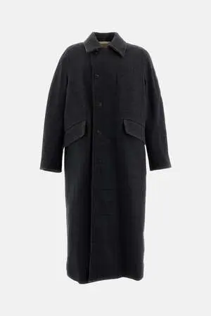 Our Legacy Cappotto Carcoat Collapse In Lana A Quadri - Marrone