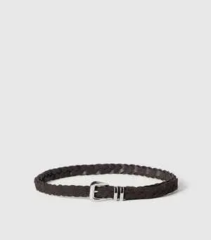Brunello Cucinelli Reversed Calfskin Braided Belt