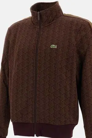 Lacoste Felpa Con Zip E Monogramma Jacquard