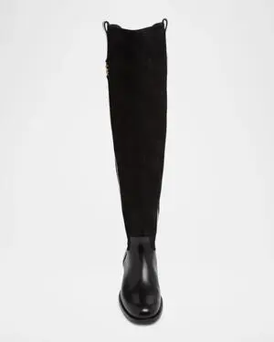 Dolce & Gabbana Dg Equestrian Mixed Leather Over-the-knee Boots