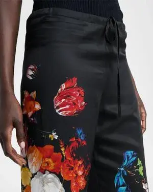 Dries Van Noten Floral Print Straight-leg Drawstring Pants - Dessin
