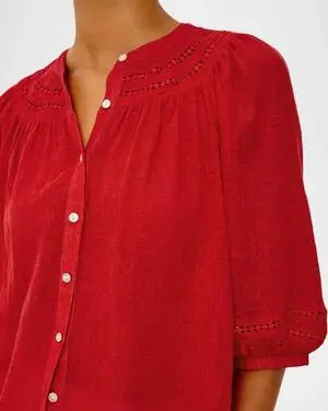Rails X Giadzy Theia Embroidered Linen Blouse