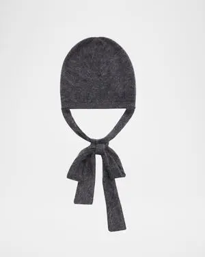 LISA YANG The Brushed Cashmere Tied Hood - Graphite