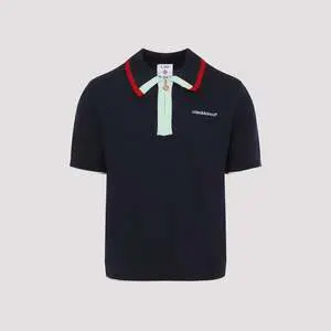 Casablanca Knitted Track Polo - Blue