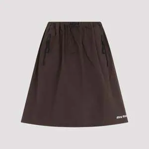 Miu Miu Cotton Skirt - Brown