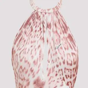 Roberto Cavalli Leopard-print Midi Dress