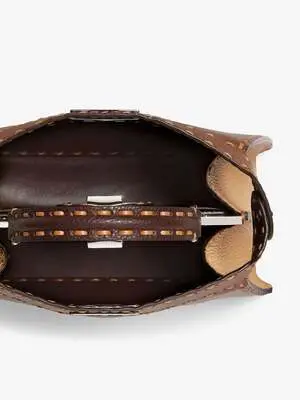 Fendi Peekaboo Iseeu Small Leather Shoulder Bag With Selleria Macro Stitching - Multicolor