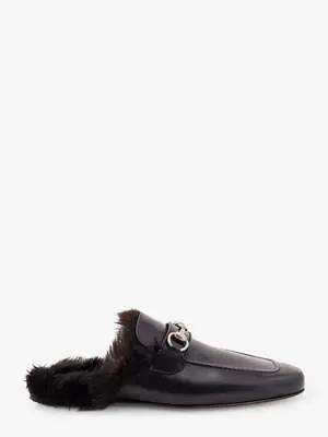 Gucci Leather Slipper With Horsebit - Black