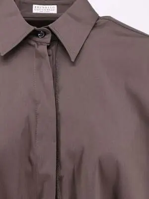 Brunello Cucinelli Cotton Blend Shirt With Shiny Trim