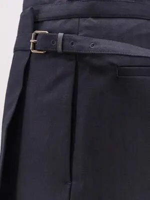Dries Van Noten Sim Pleated Wool Midi Skirt