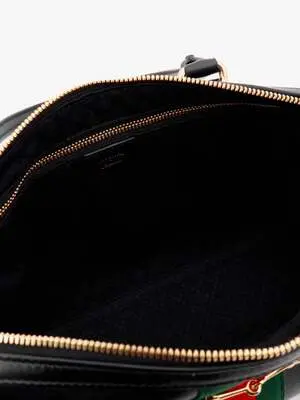 Gucci Borsetto Leather Handbag With Web Detail On The Front
