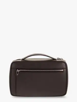 Brunello Cucinelli Leather Beauty Case With Metal Logo Detail - Multicolor