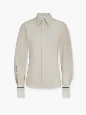 Brunello Cucinelli Cotton Blend Shirt With Silk Cuffs - Multicolor
