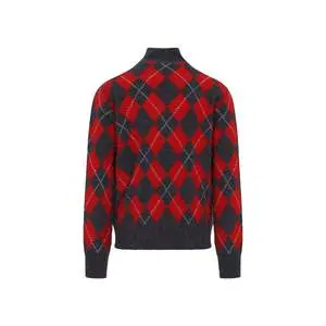 AMI Paris Zipped Collar Sweater - Gray