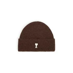 AMI Paris Adc Beanie - Brown