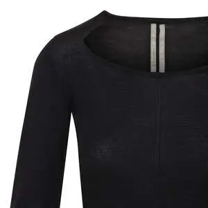 Rick Owens Slashed Cropped Pull T-shirt