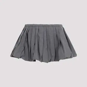 Miu Miu Plissé Check Mini Skirt