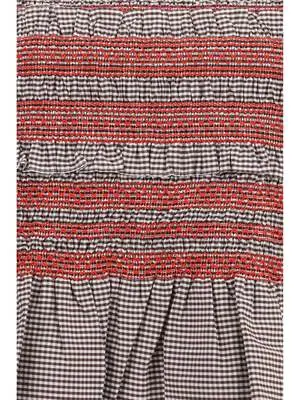 GANNI Elastic Printed Top With Ruching And Side Ties