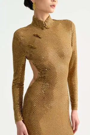 SAU LEE Amelle Crystal Dress