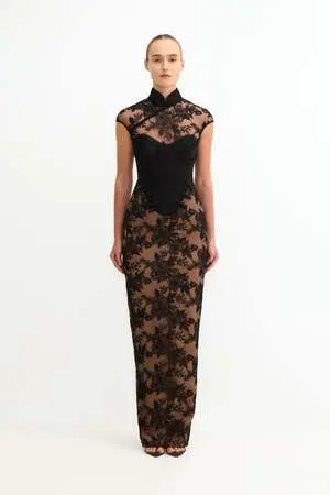 SAU LEE Emilia Lace Gown