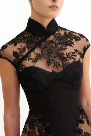 SAU LEE Emilia Lace Gown