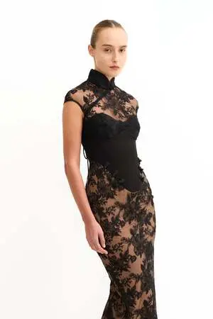 SAU LEE Emilia Lace Gown
