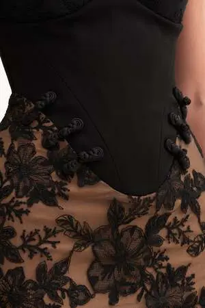 SAU LEE Emilia Lace Gown