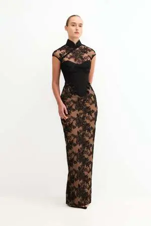 SAU LEE Emilia Lace Gown