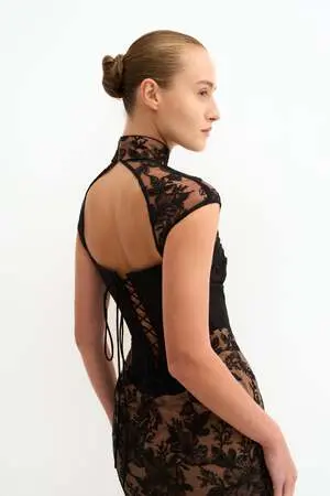 SAU LEE Emi Lace Mini Dress