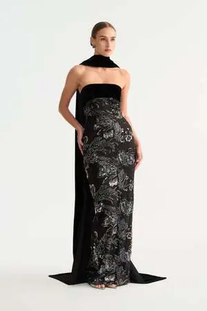 SAU LEE Adrian Embellished Gown
