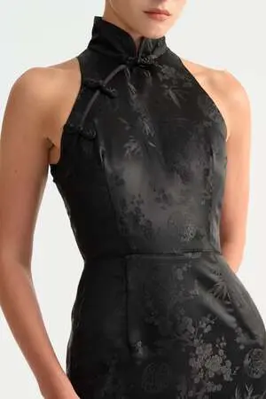 SAU LEE Jill Feather Trim Dress