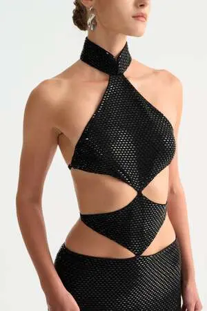 SAU LEE Yasmeen Crystal Dress