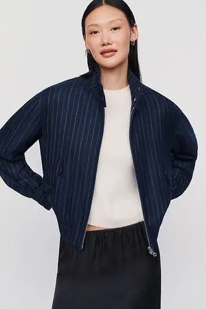 Rag & Bone Eliza Wool Blend Bomber Jacket - Navy