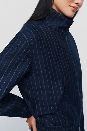 Rag & Bone Eliza Wool Blend Bomber Jacket - Navy