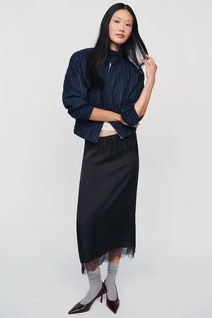 Rag & Bone Eliza Wool Blend Bomber Jacket - Navy