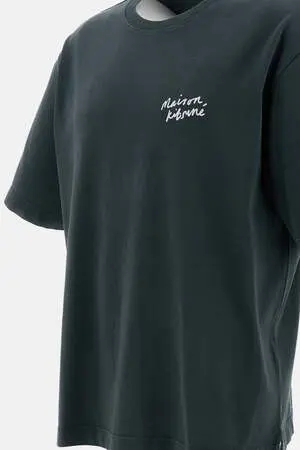 Maison Kitsuné T-shirt Oversize Handwriting Faded - Grigio