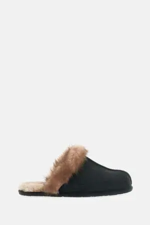 UGG Ciabatte Scuffette In Nubuck - Nero