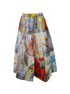 Zimmermann Botanical-print Midi Skirt