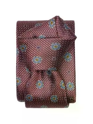ELIZABETTA Deruta Floral-jacquard Silk Tie