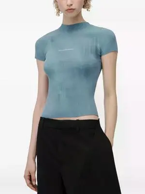 Alexander Wang Jacquard Logo Short-sleeve Crew-neck Top