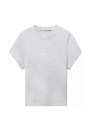 Alexander Wang Logo-print Shrunken Short-sleeve T-shirt - Grey