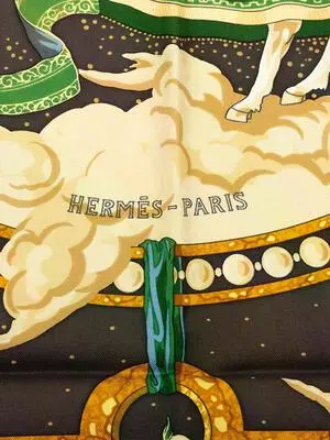 Hermès 1999-2007 Cavaliers Des Nuages Silk Scarf 90 Scarves - Brown
