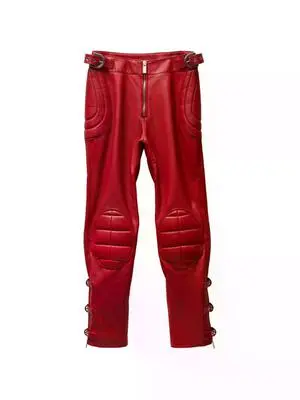 Versace Nappa Biker Trousers - Red