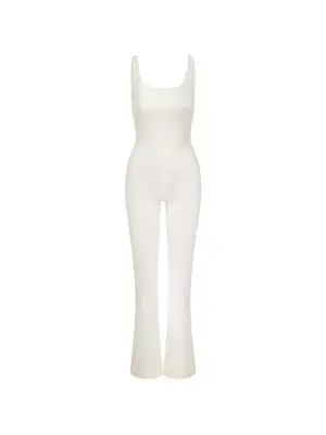 AMADA WEAR Anastasia Flare-leg Open-back Jumpsuit - Neutrals