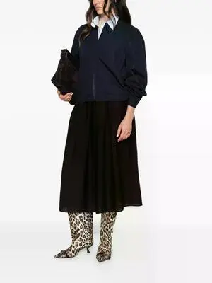 MA'RY'YA Pleated Knitted Midi Skirt