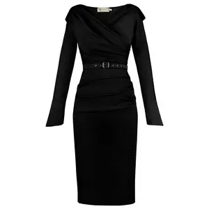ALINA CERNATESCU Kayo Midi Off Shoulder Statement Office Day Dress